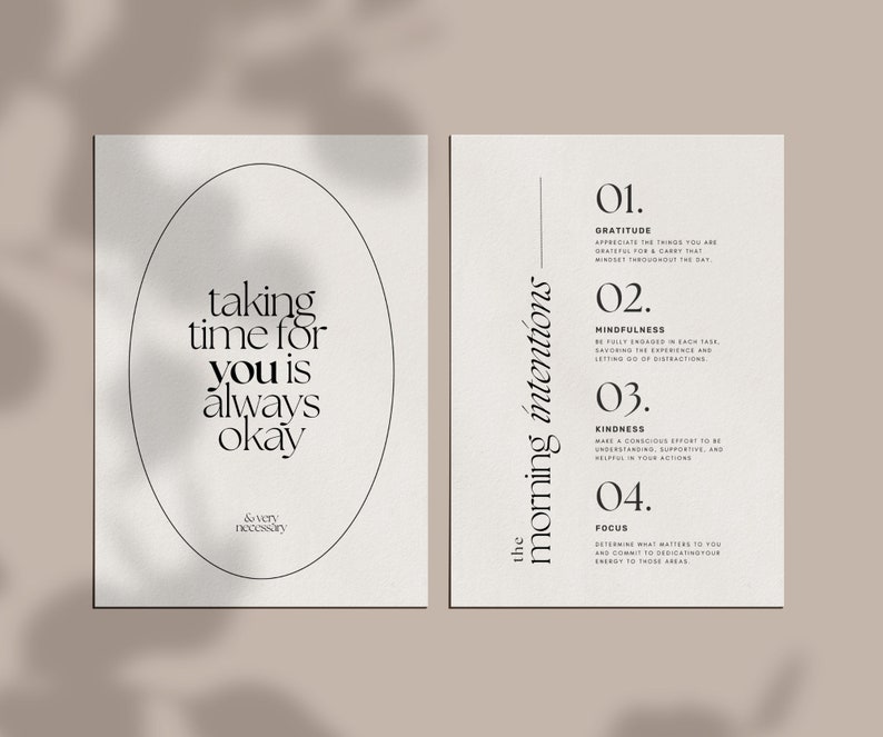Printable Morning Intentions Dashboard: Minimalist Planner (digital ...