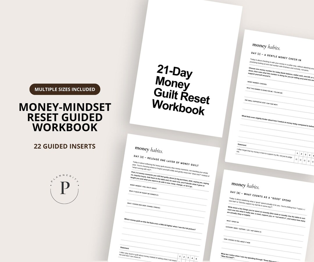 Money Mindset Workbook | 21-day Money Guilt Reset Printable PDF - Etsy