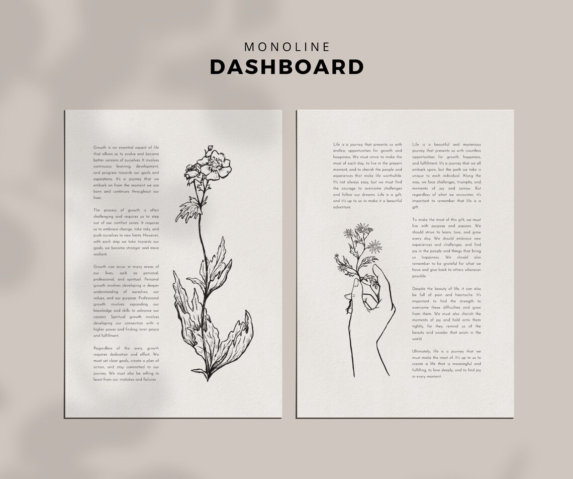 Printable Dashboard, Printable Dashboard Planner, Minimal Planner ...