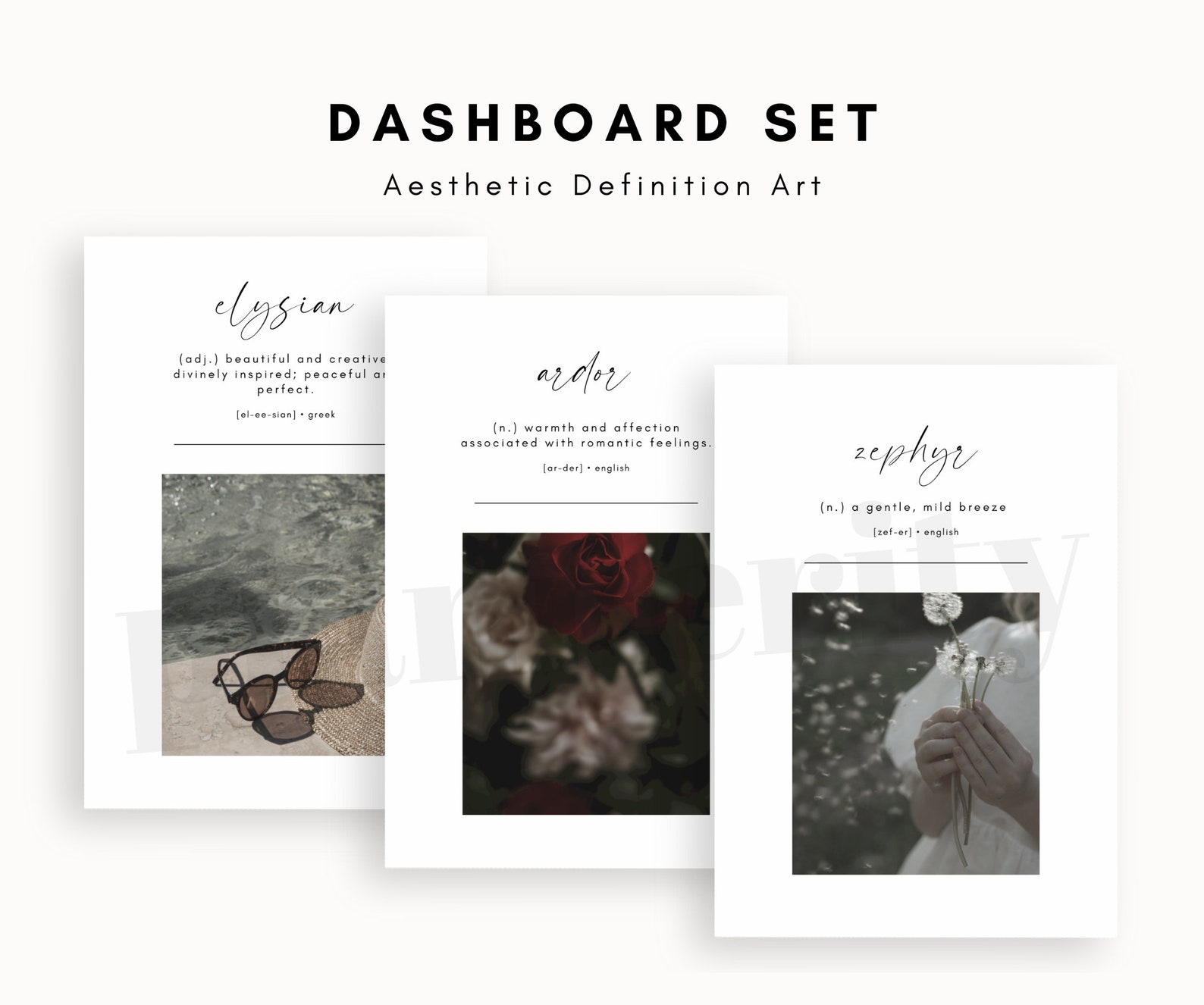 Printable Dashboard Set of 3, Printable Dashboard Planner, Minimal ...