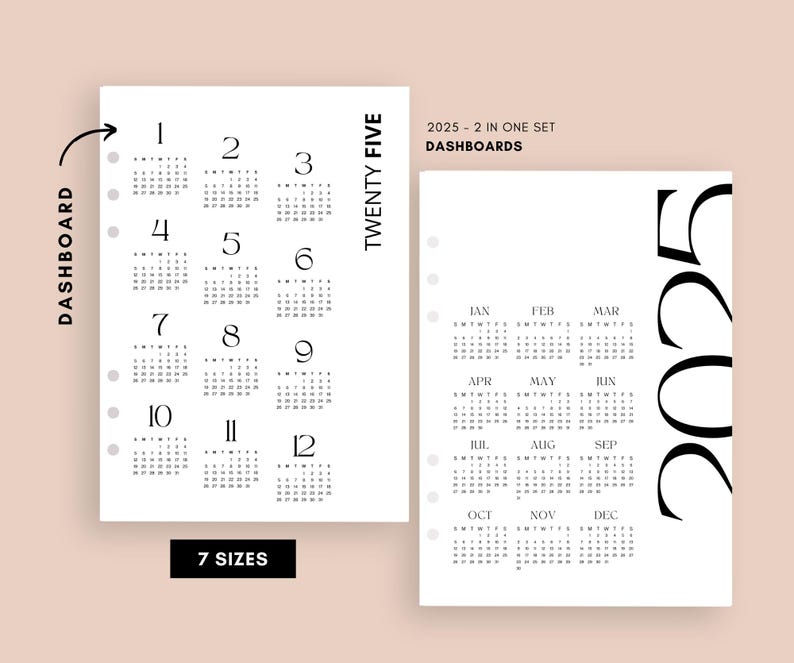 2025 Dashboard, 2025 Printable Dashboard, Minimalist Dashboards ...