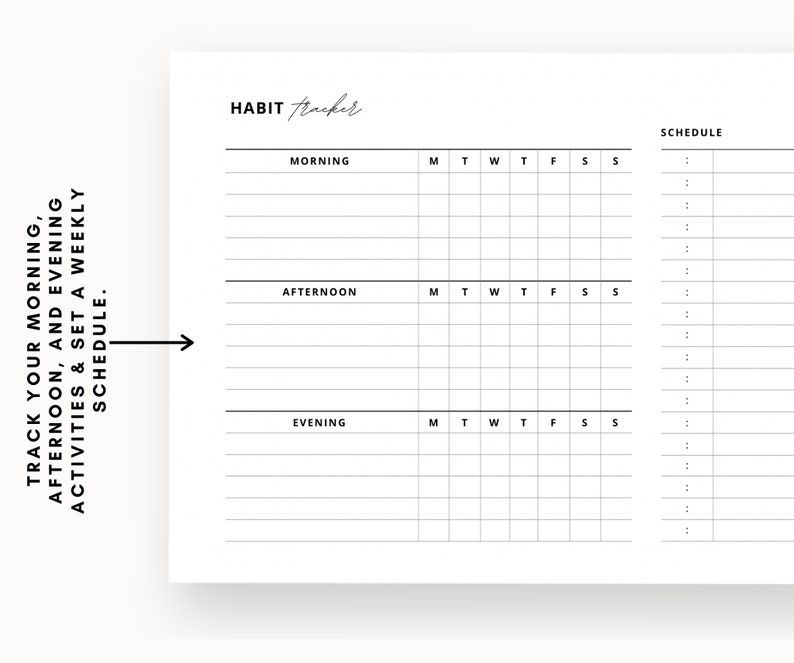 A5 Habit Tracker Printable Hourly Planner Printable Weekly | Etsy