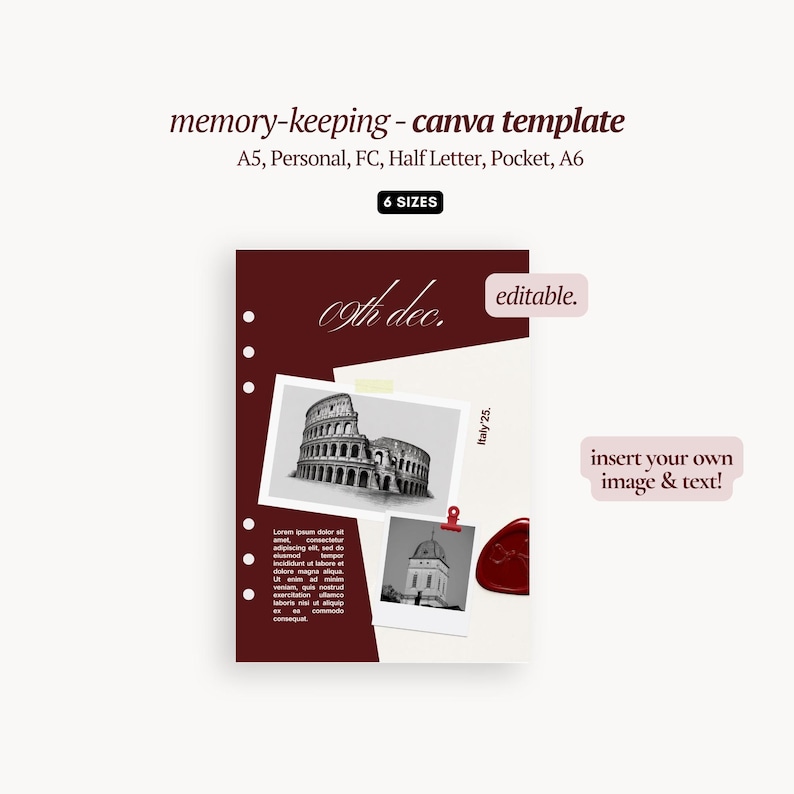Editable Canva Template | Scrapbook Template | Memory Book Year Recap ...