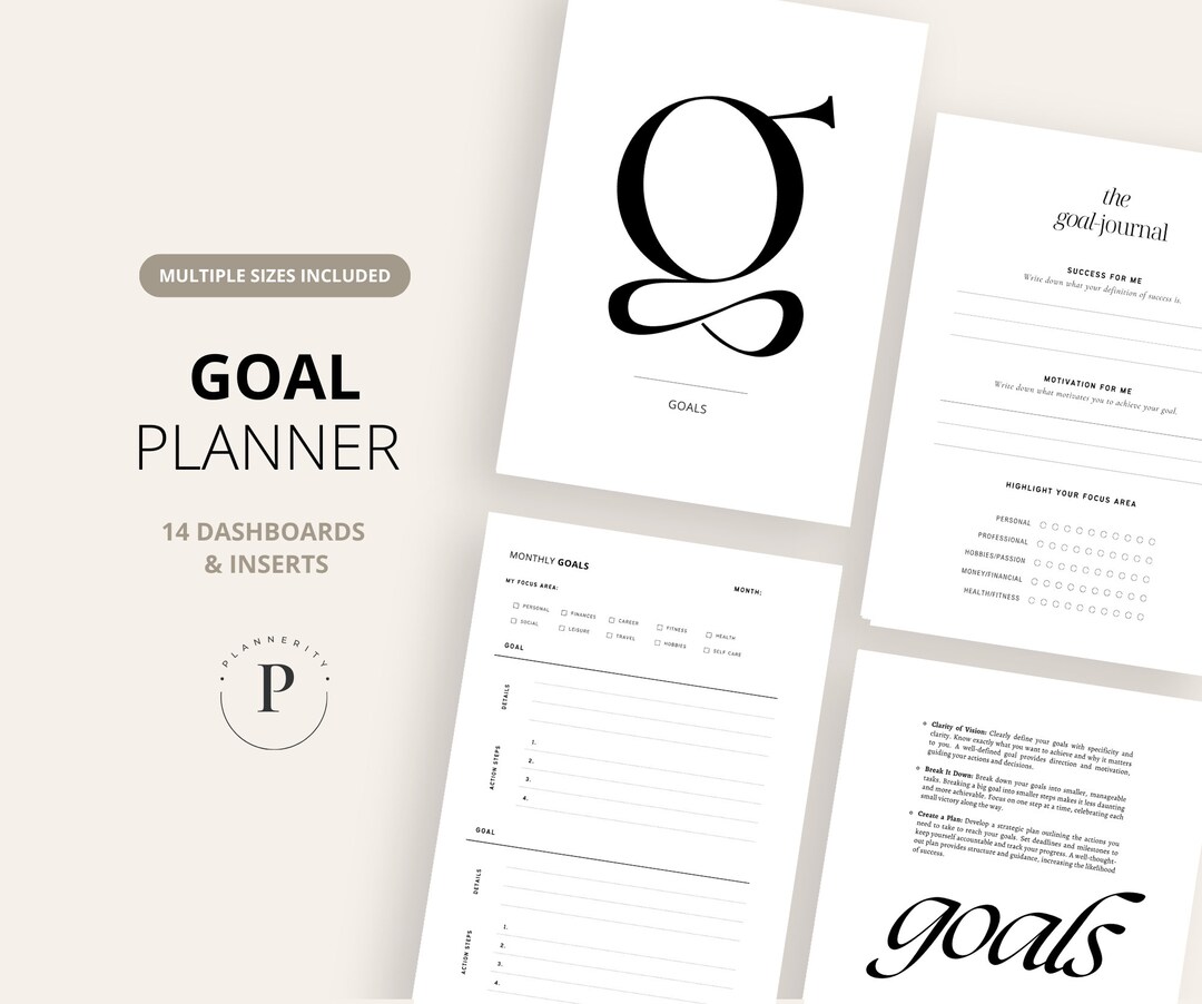 Ultimate Goal Planner Bundle - Personal, Personal Wide, A5, Half Letter ...