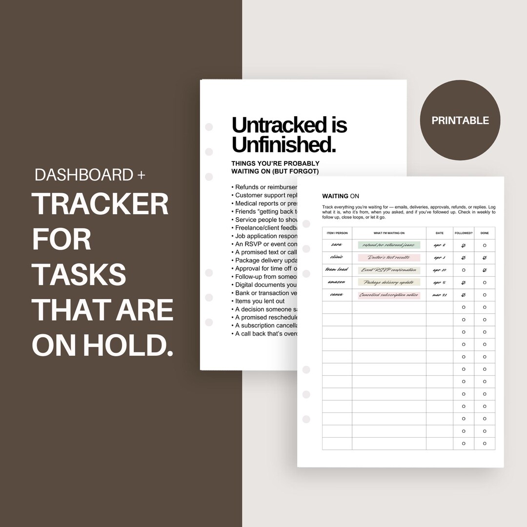 Task Tracker Insert: Follow-up & Reminder Log (digital Download) - Etsy
