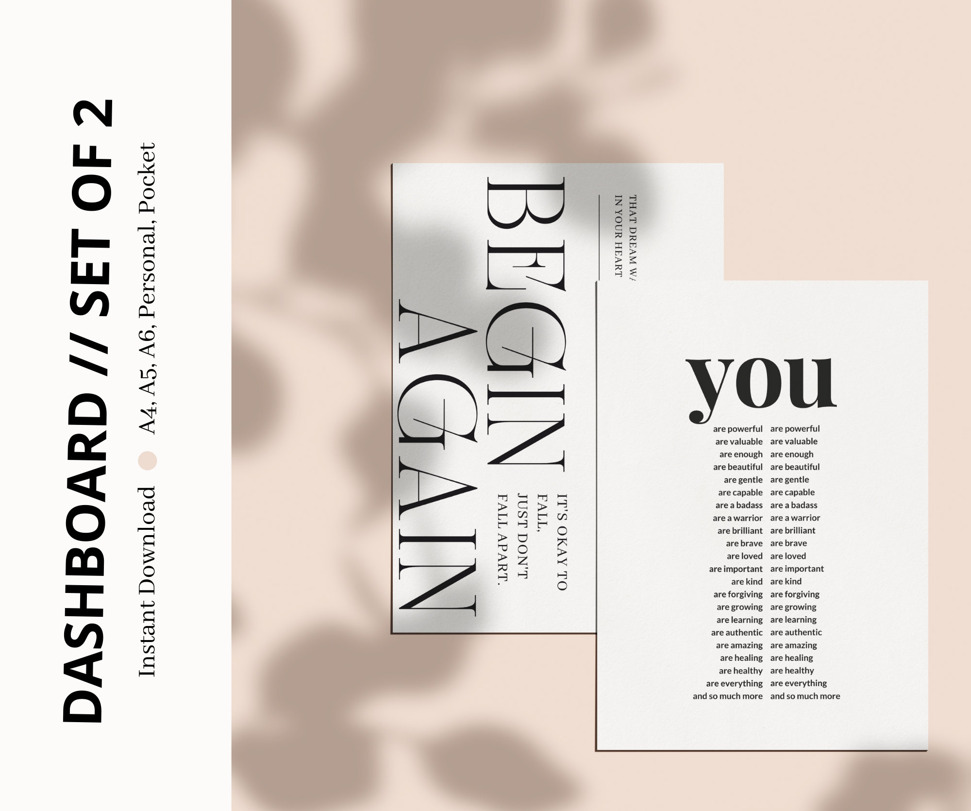 Printable Dashboard Set of 2 Printable Dashboard Planner - Etsy