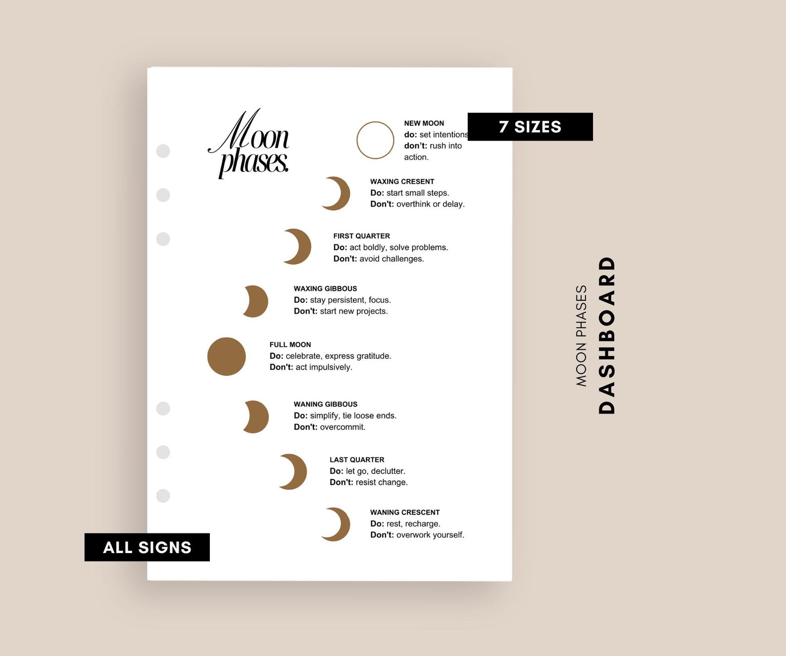 Moon Phases Printable Dashboard: Ritual Planner (digital Download) - Etsy