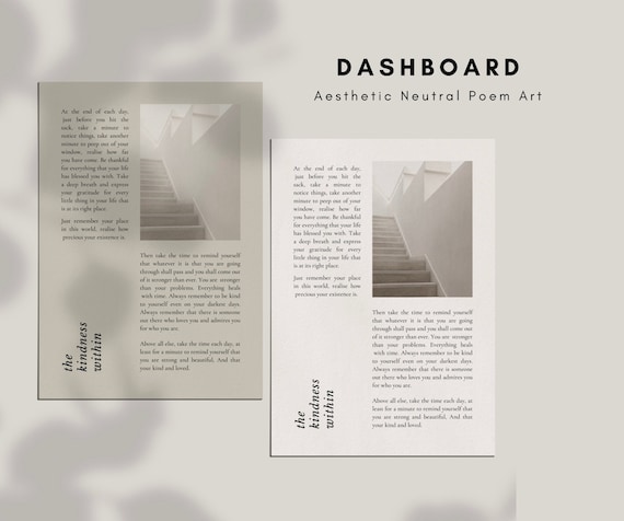 Printable Dashboard Printable Aesthetic Dashboards Minimal | Etsy