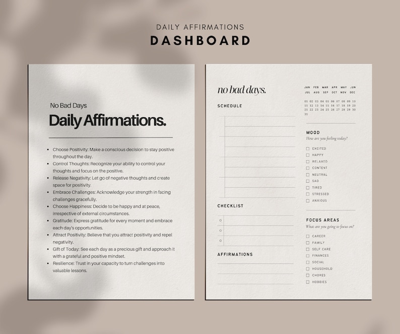 Printable Dashboard, Printable Aesthetic Dashboards, Minimal Planner ...
