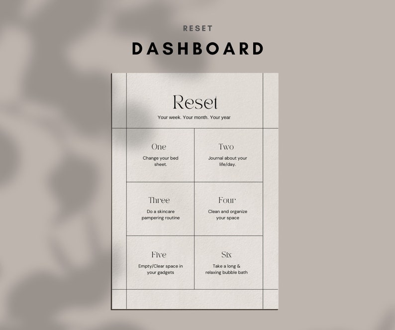 Printable Dashboard Printable Dashboard Planner Minimal - Etsy