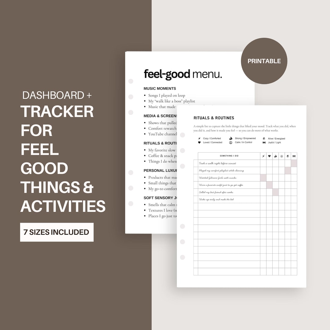 Mood Tracker Printable: Daily Reflections, Positive Habits (A5 ...
