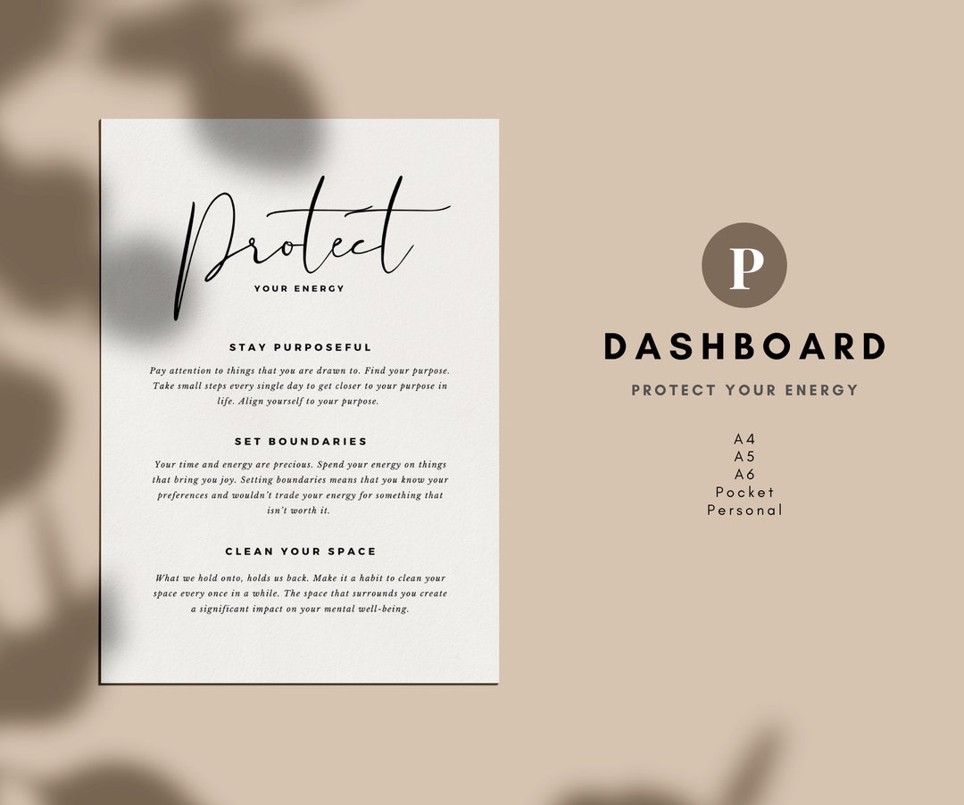 Printable Dashboard, Printable Dashboard Planner, Minimal Planner ...