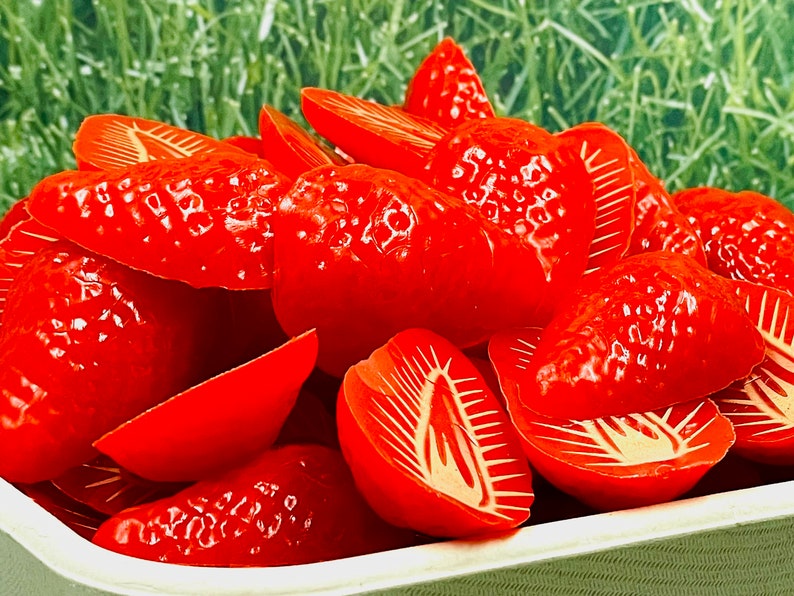Strawberry Decor Strawberry Props Fake Strawberry Halves - Etsy