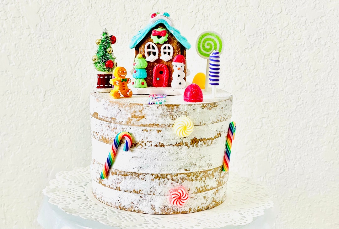 Fake Christmas Cake, Faux Naked Cake, Bakery Decor, Staging Props ...