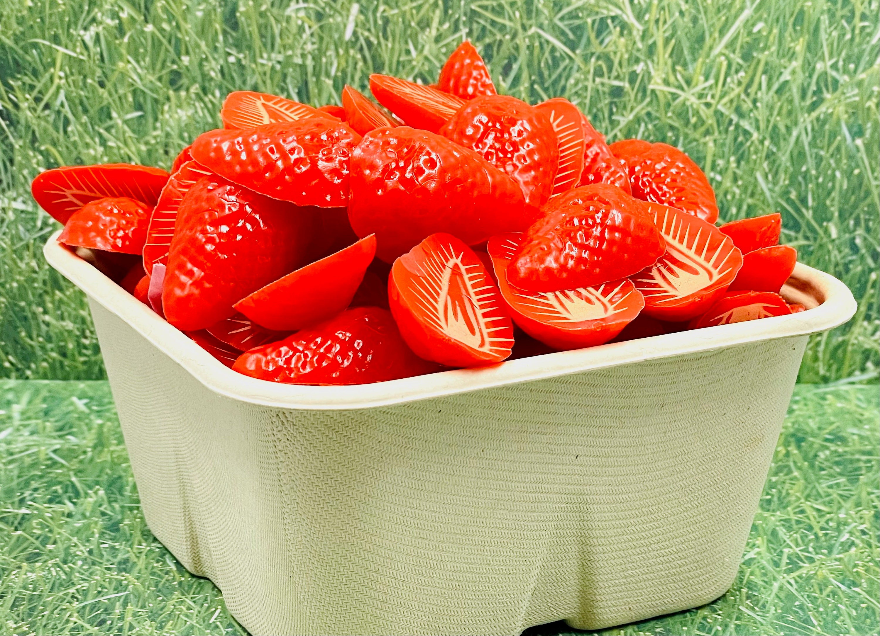 Strawberry Decor Strawberry Props Fake Strawberry Halves - Etsy
