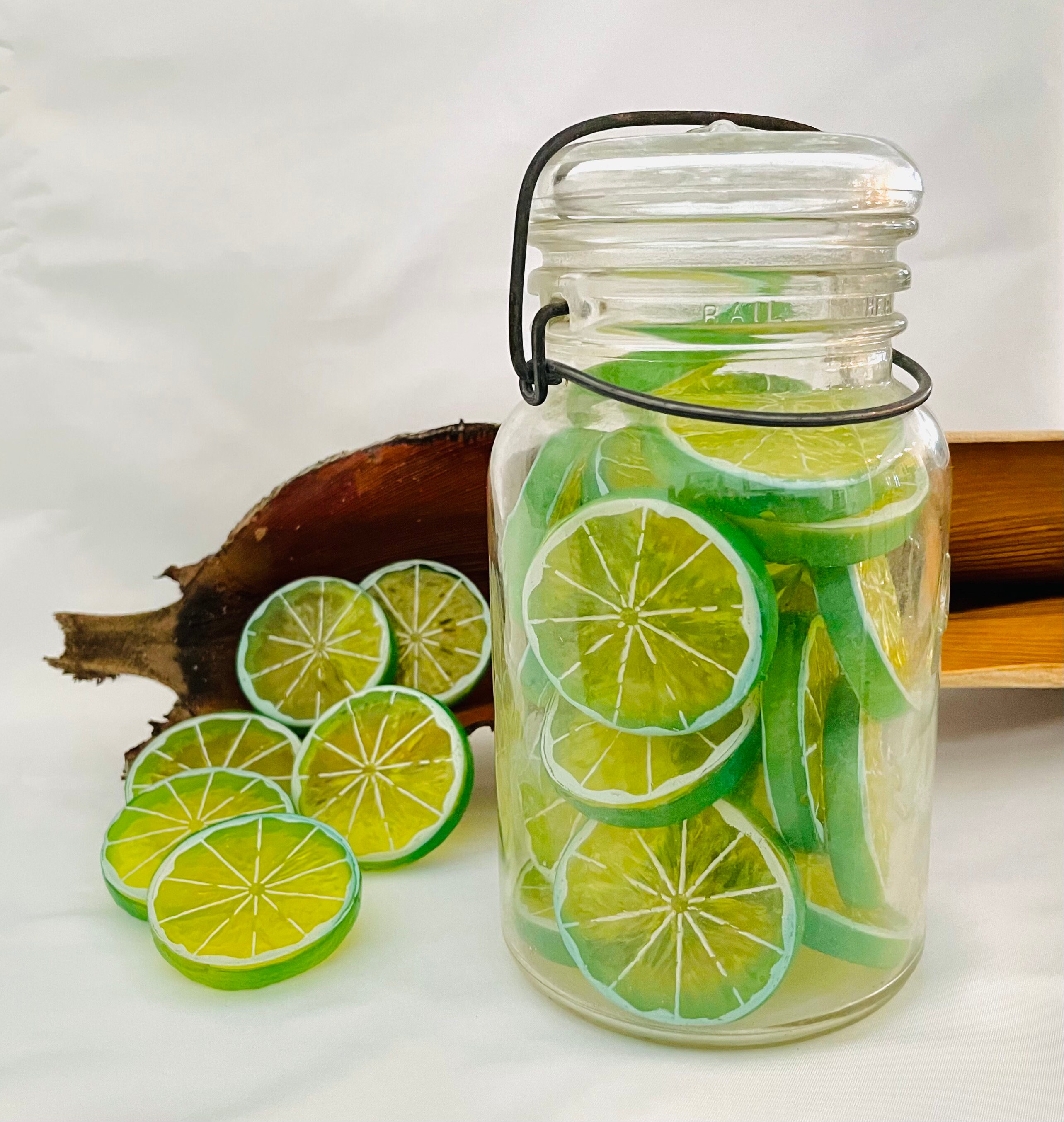 Realistic Faux/fake Lime Slices Lime Tier Display Artificial - Etsy