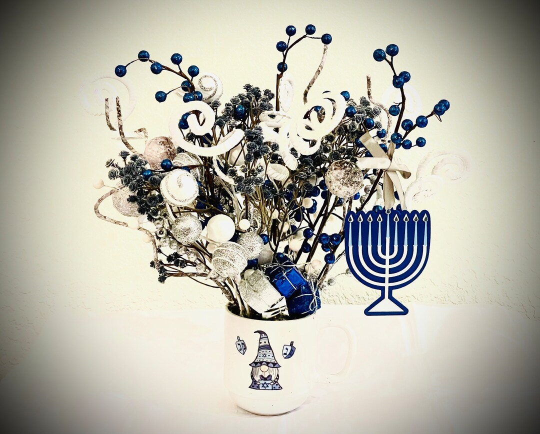 Hanukkah Centerpiece, Chanukah Centerpiece, Chanukah Decor, Hanukkah ...