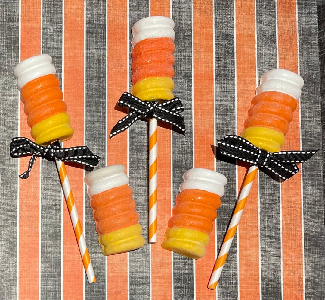 Faux Halloween Popsicle, Fake Halloween Sweets, Fake Candy Corn Cake ...