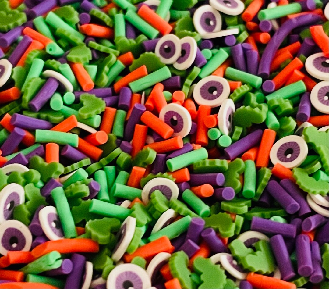 Faux Halloween Sprinkles, Polymer Clay Fake Sprinkles, Spooky Sprinkles ...