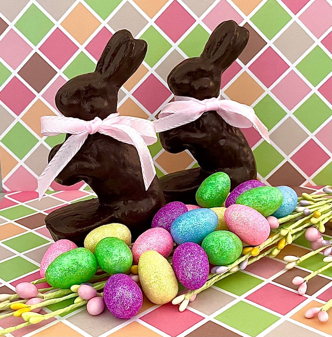 Fake Chocolate Easter Bunny, Faux Chocolate Bunny, Easter Decor, Faux ...