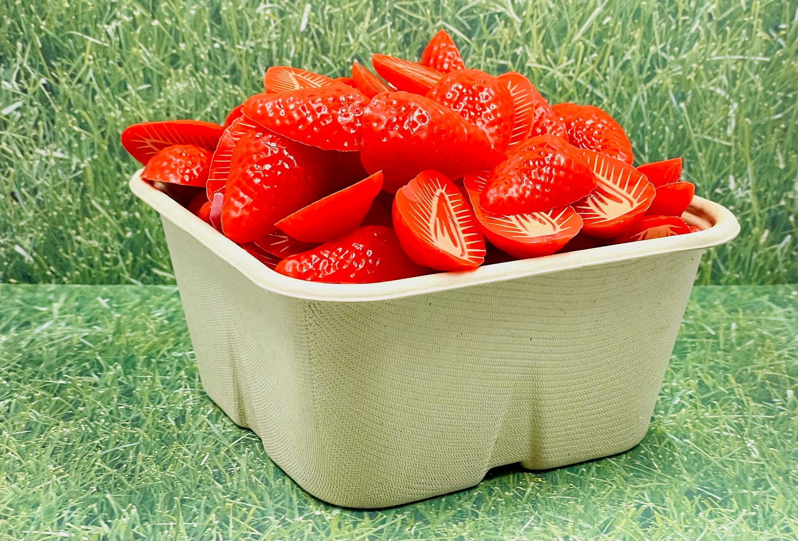 Strawberry Decor Strawberry Props Fake Strawberry Halves - Etsy