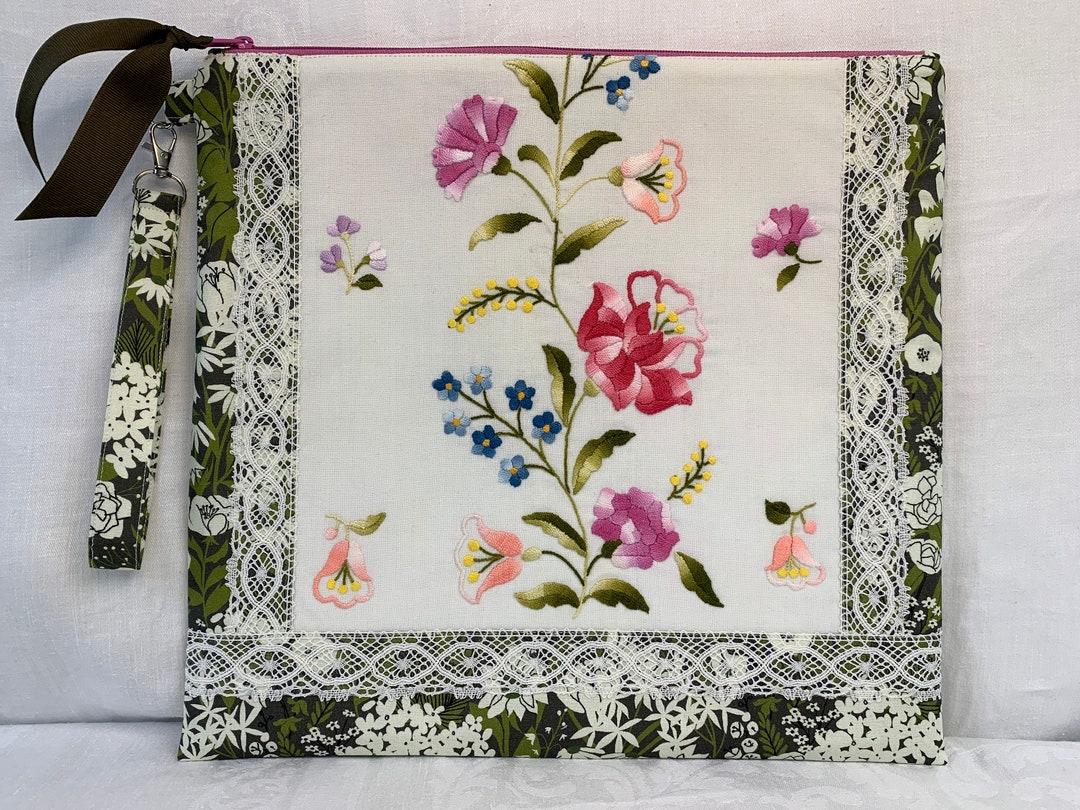 Cross Stitch Large Project Bag Embroidery Project Bag Zipper Project ...