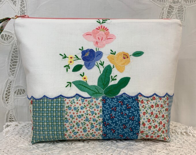 SMALL Box Bottom Project Bag Zippered Needlework Knit Crochet Project ...