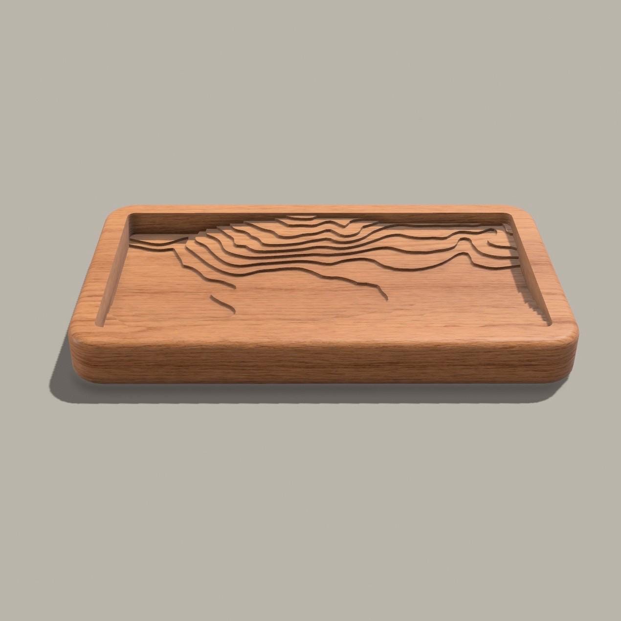 Topography Catchall Tray, Contour Valet Tray, 3D STL File (CNC File ...