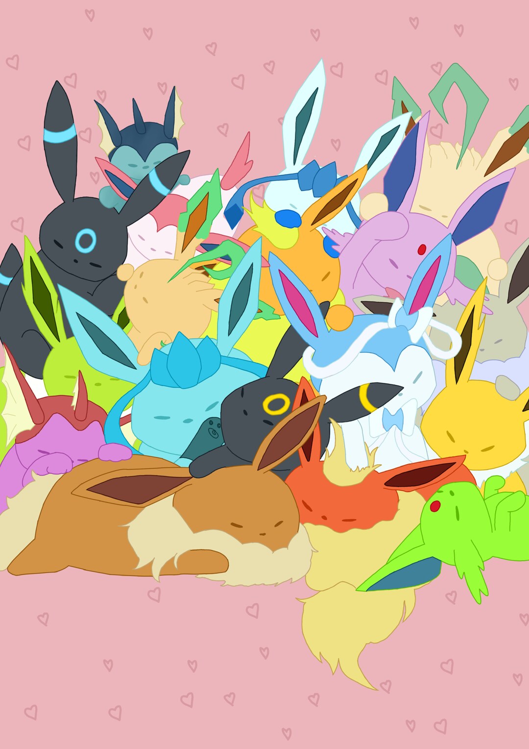 Chibi Stacked Eeveelutions Pokemon - Etsy
