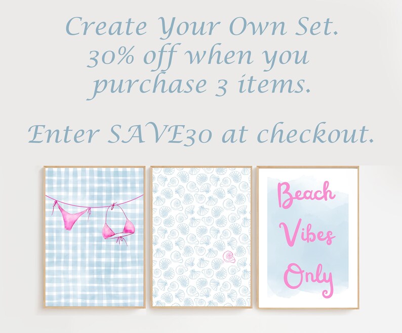 Blue Bikini Art Print, Bathing Suit Poster, Beachy Prints, Coconut Girl ...