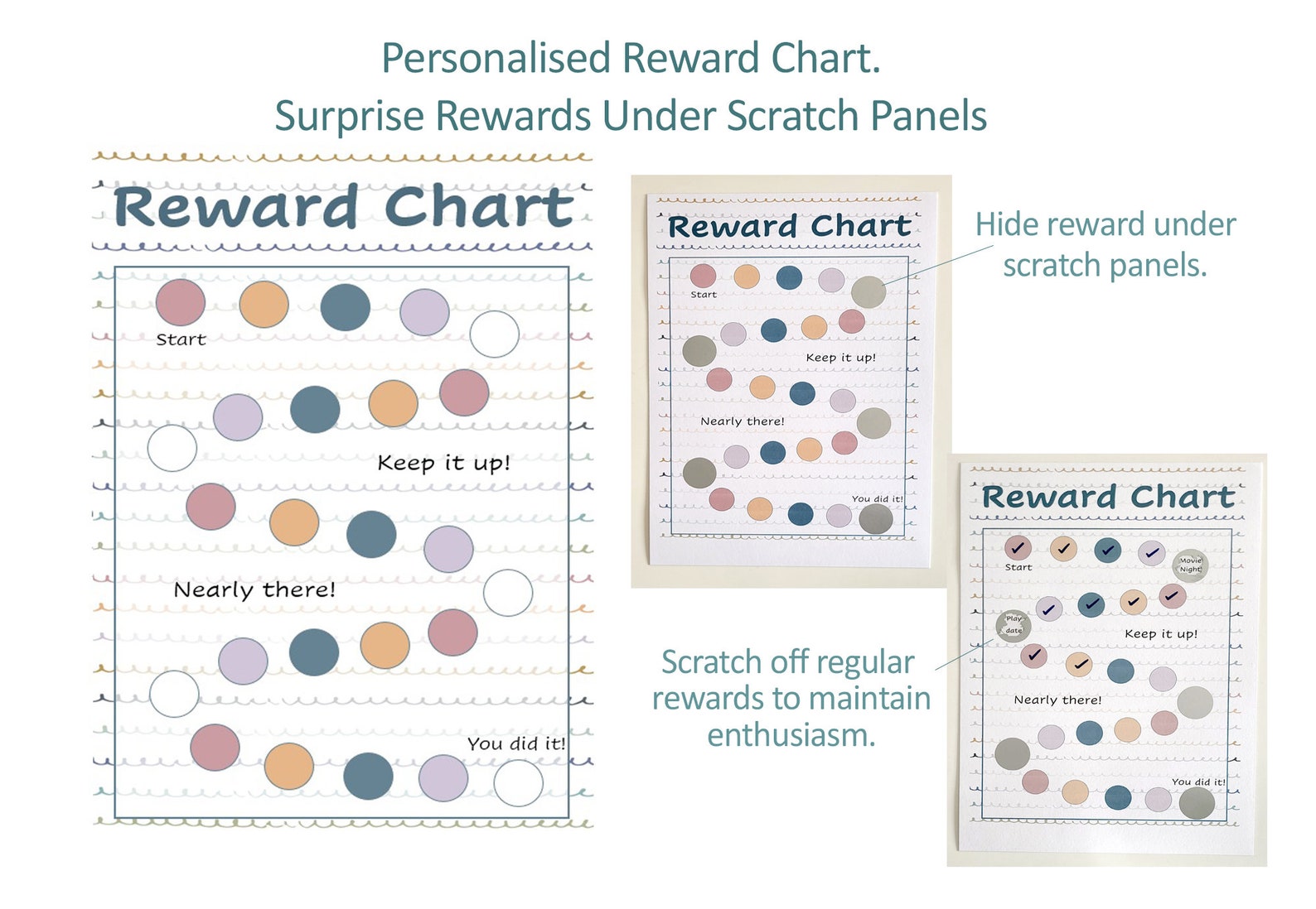 Personalised Reward Chart, Surprise Reward Under Scratch Panel ...
