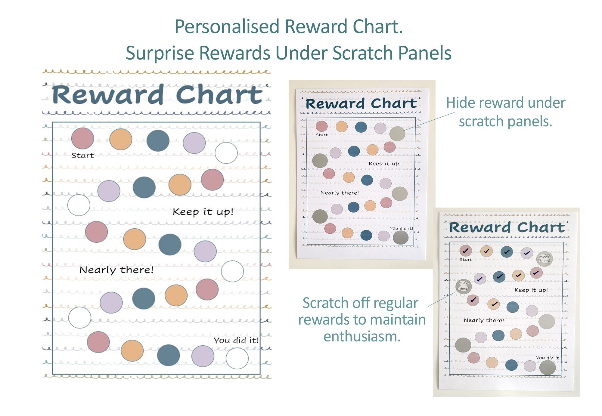 Personalised Reward Chart, Surprise Reward Under Scratch Panel ...