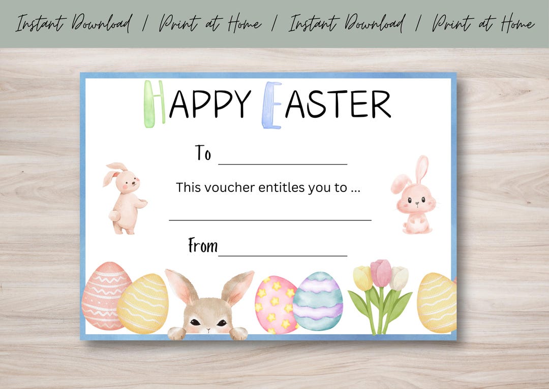 Printable Easter Gift Voucher: Personalized Surprise (digital Download ...