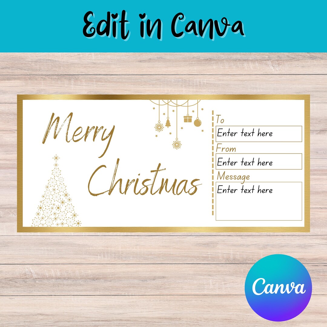 Personalized Christmas Gift Voucher: Surprise Canva Template (digital ...
