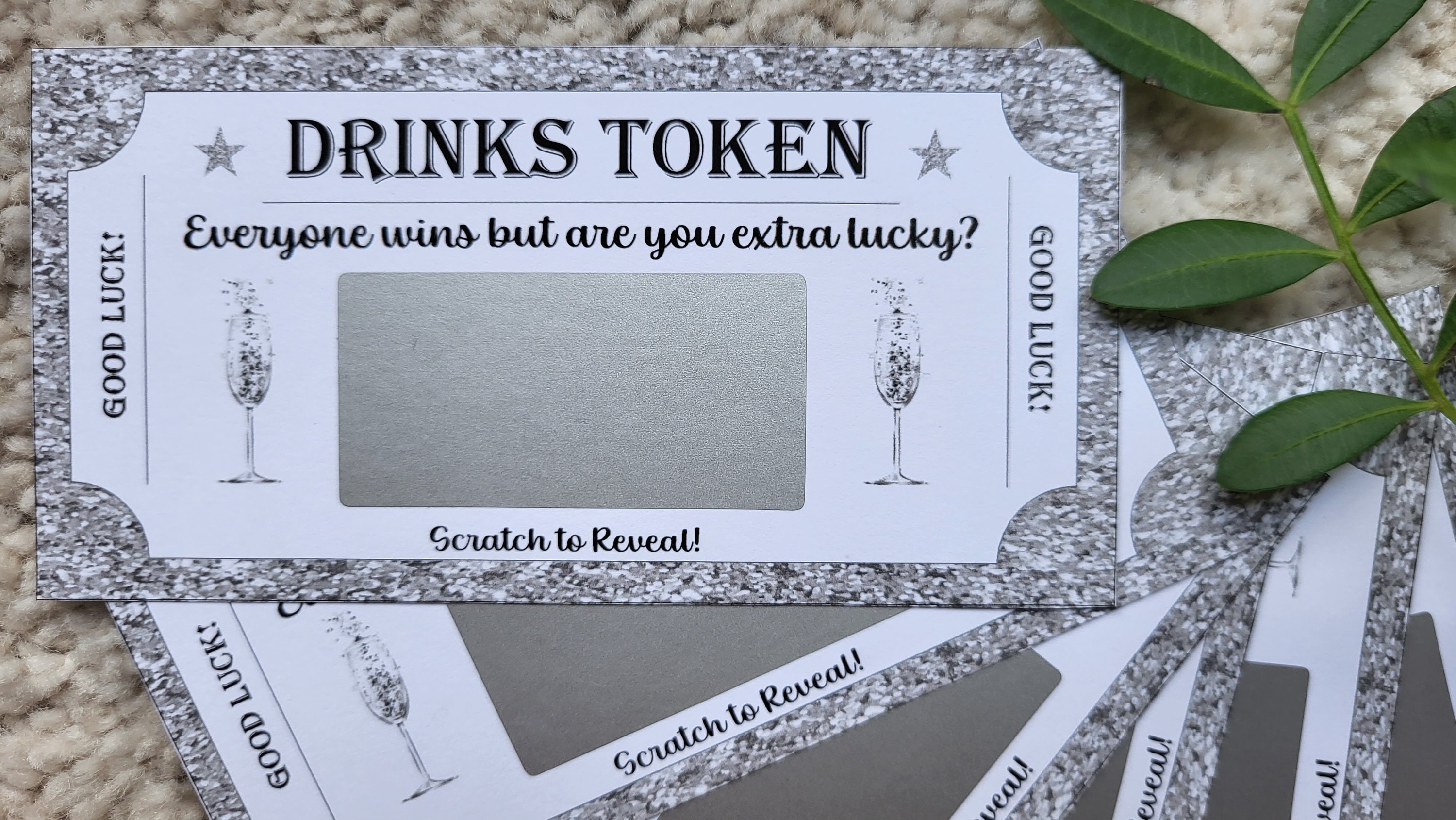 Drinks Tokens for Weddings Events and Parties, Scratch to Reveal ...
