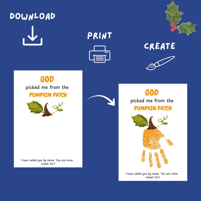 Fall Handprint Art: Christian Pumpkin Craft (digital Download) - Etsy