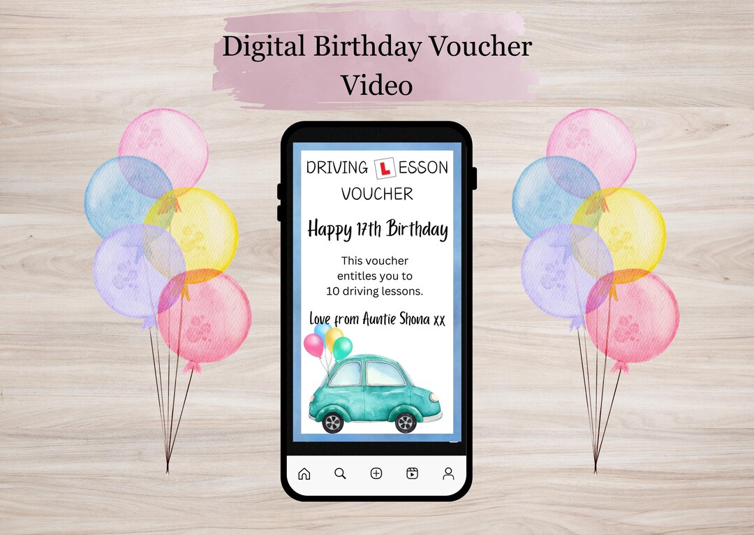 Animated Driving Lesson Birthday Voucher (digital Video) - Etsy