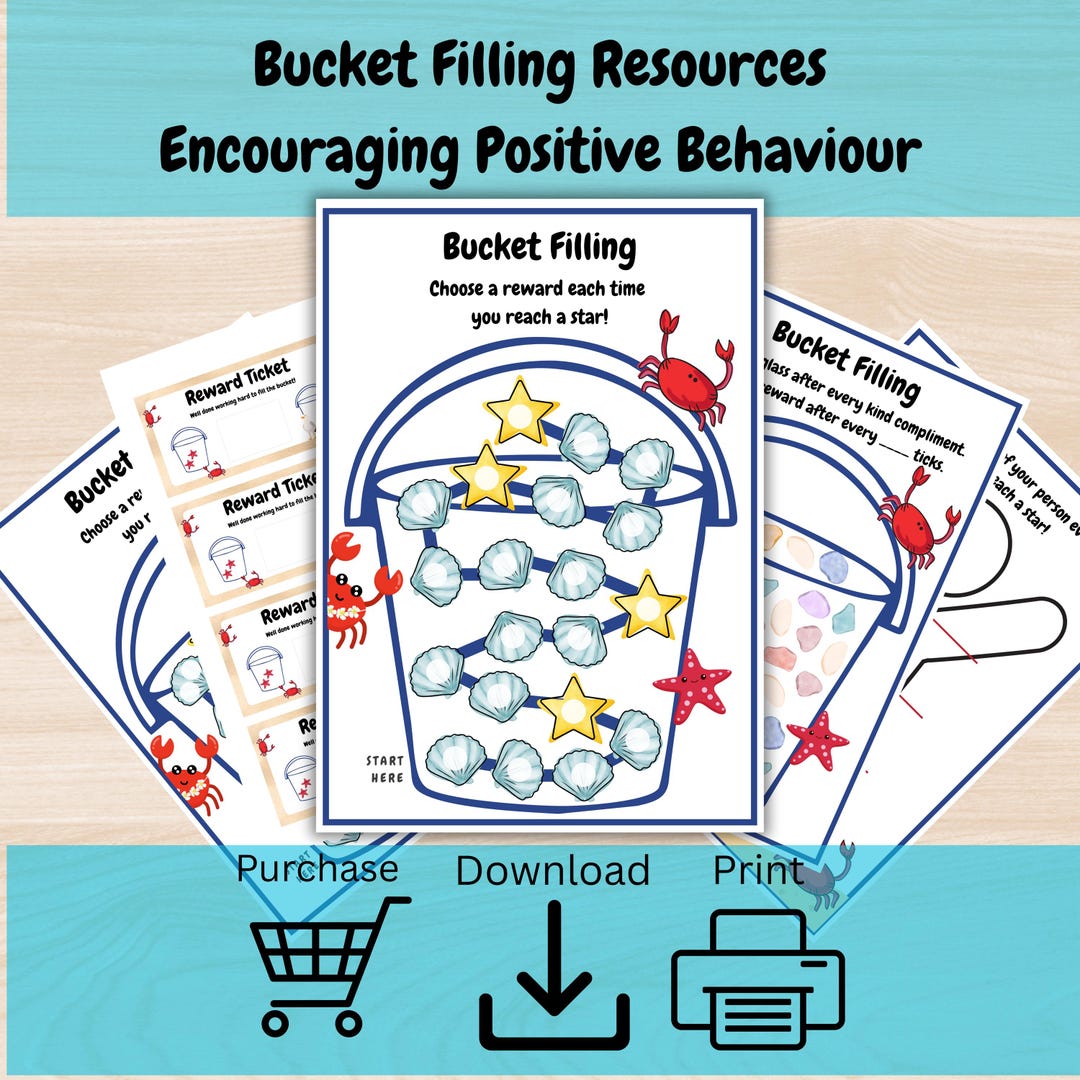 Bucket Filling Reward Chart Pack | Printable Kindness Behavior Tracker ...
