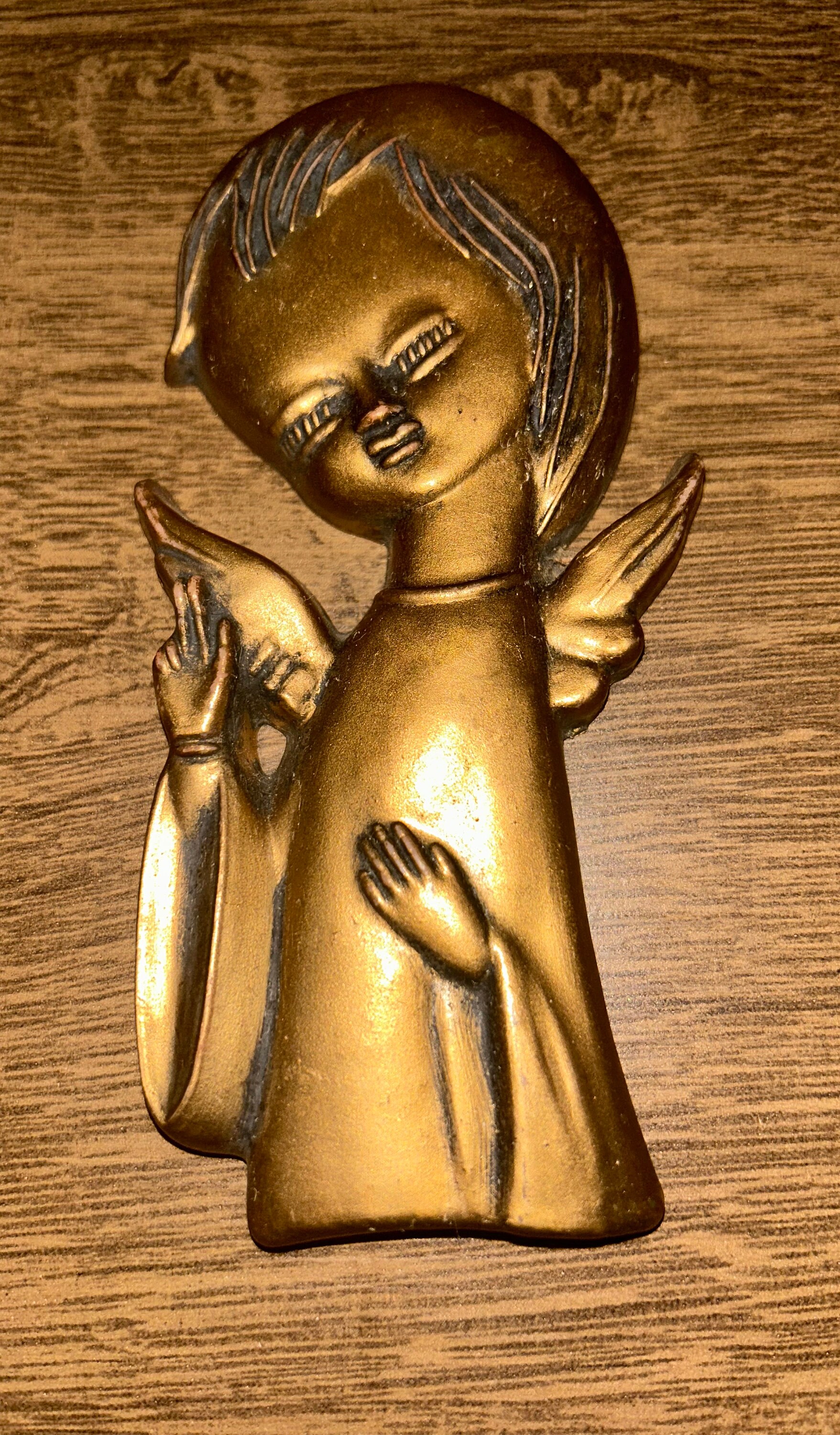 Vintage MCM Gold Angels Wall Plaques - Etsy