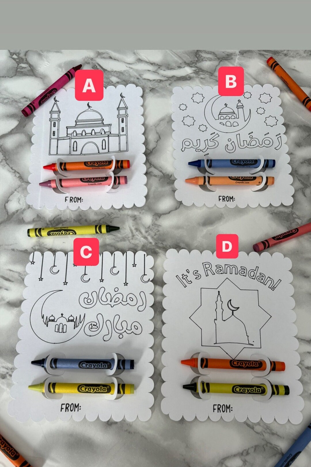 Ramadan Colouring Cards for Kids - Etsy