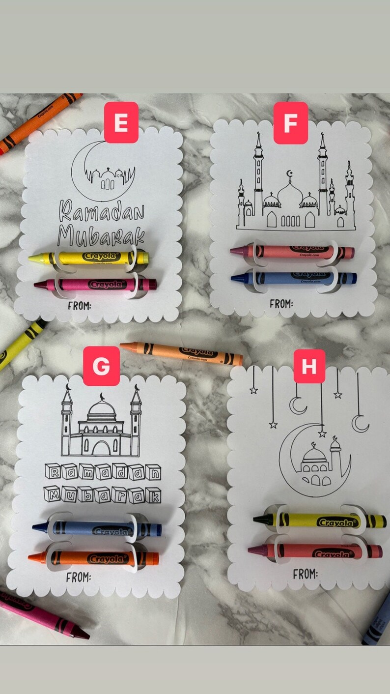 Ramadan Colouring Cards for Kids - Etsy