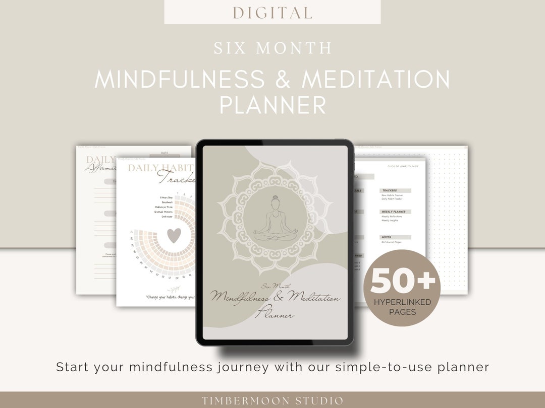 Mindfulness Journal & Habit Tracker for Self Care | Meditation Journal ...