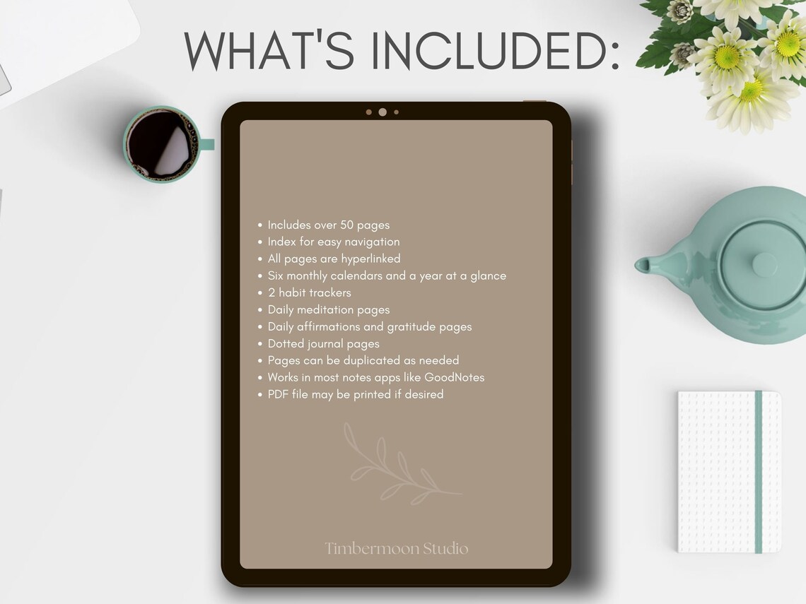 Mindfulness Journal & Habit Tracker for Self Care | Meditation Journal ...