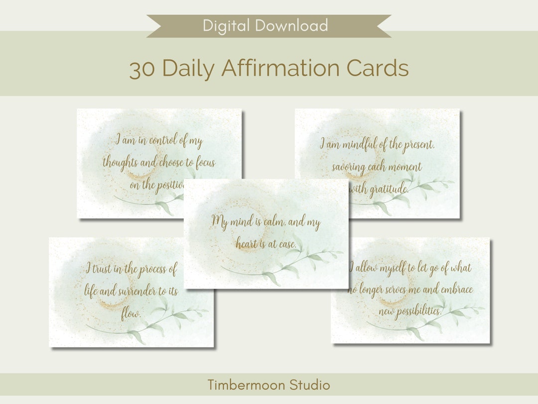 Daily Positive Affirmation Cards for Women - Mindful Meditations ...