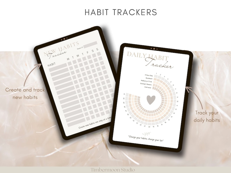 Mindfulness Journal & Habit Tracker for Self Care | Meditation Journal ...