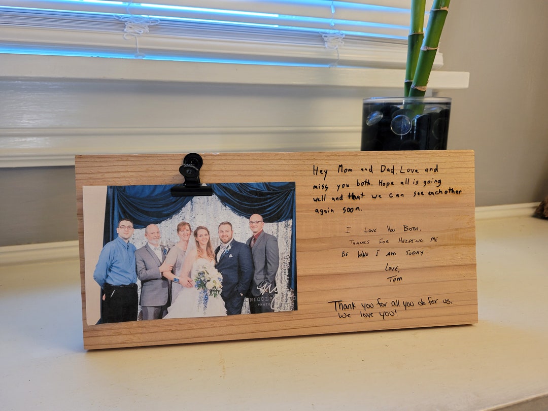 Personalized Picture Frame, Hand Written Notes Engraved, Unique Gift ...