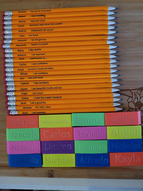 Custom 3 Pencils 1 Eraser Back to School Craft Supplies | Etsy