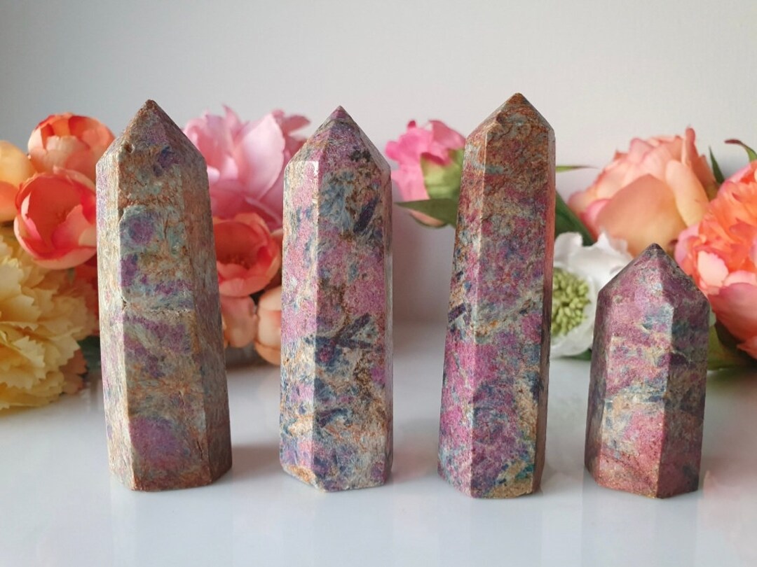 UV Reactive Ruby Fuchsite Points - Etsy