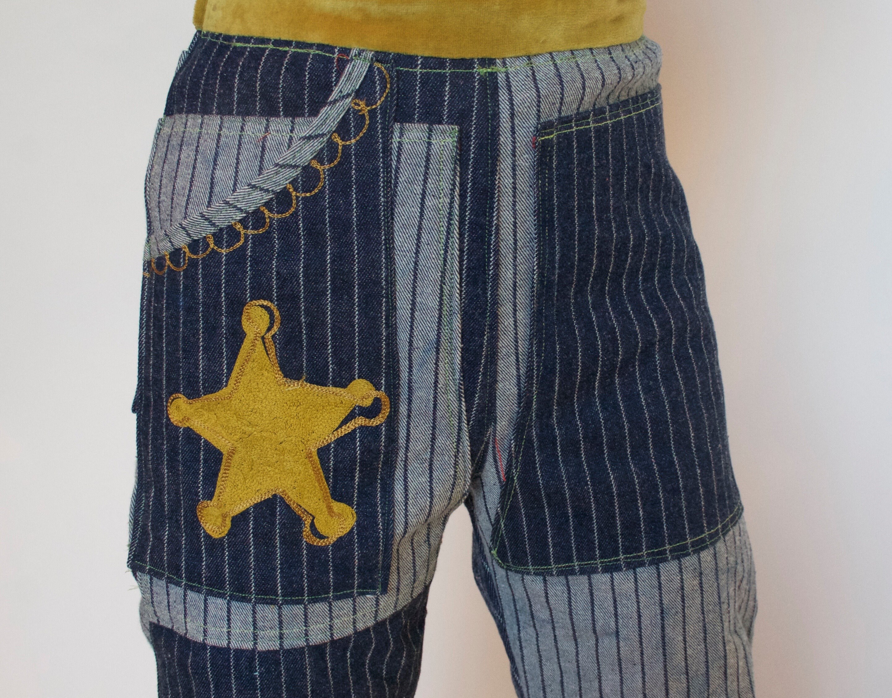 Stripped Denim Two Tone Overalls - Etsy