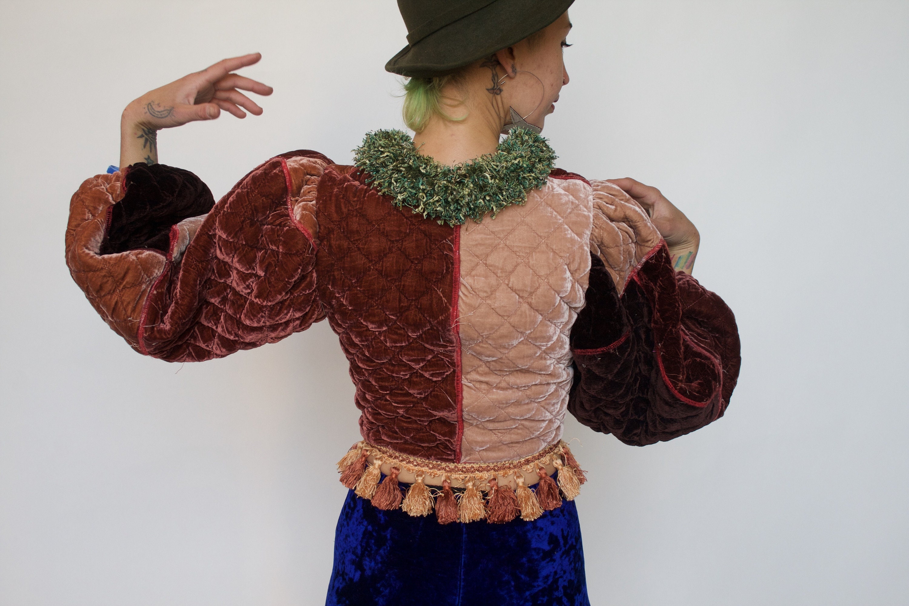 Quilted Velvet Puff Sleeve Bolero - Etsy
